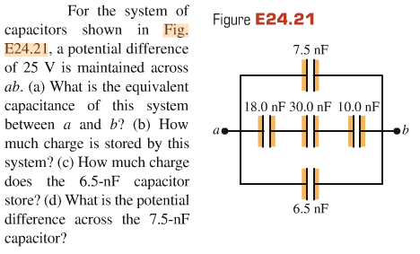 Solved For the system of Figure E24.21 capacitors shown in | Chegg.com