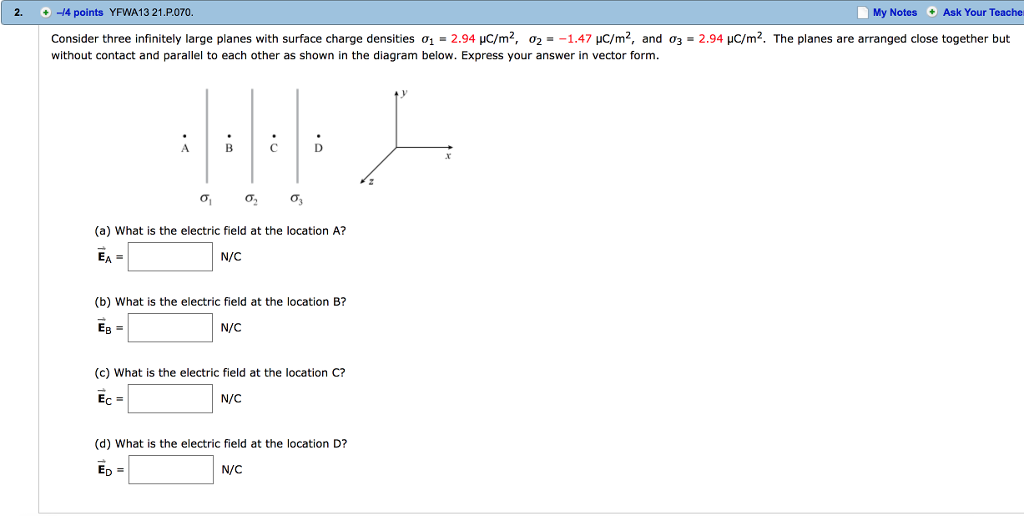 Solved 2. +14 points YFWA13 21.P.070. My Notes Ask Your | Chegg.com Solved 2. +14 points YFWA13 21.P.070. My Notes Ask Your | Chegg.com