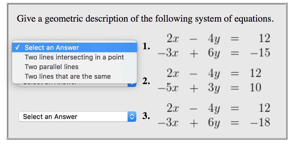 Solved Give a geometric description of the following system | Chegg.com