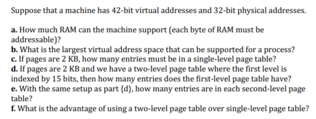 Solved Suppose that a machine has 42-bit virtual addresses | Chegg.com