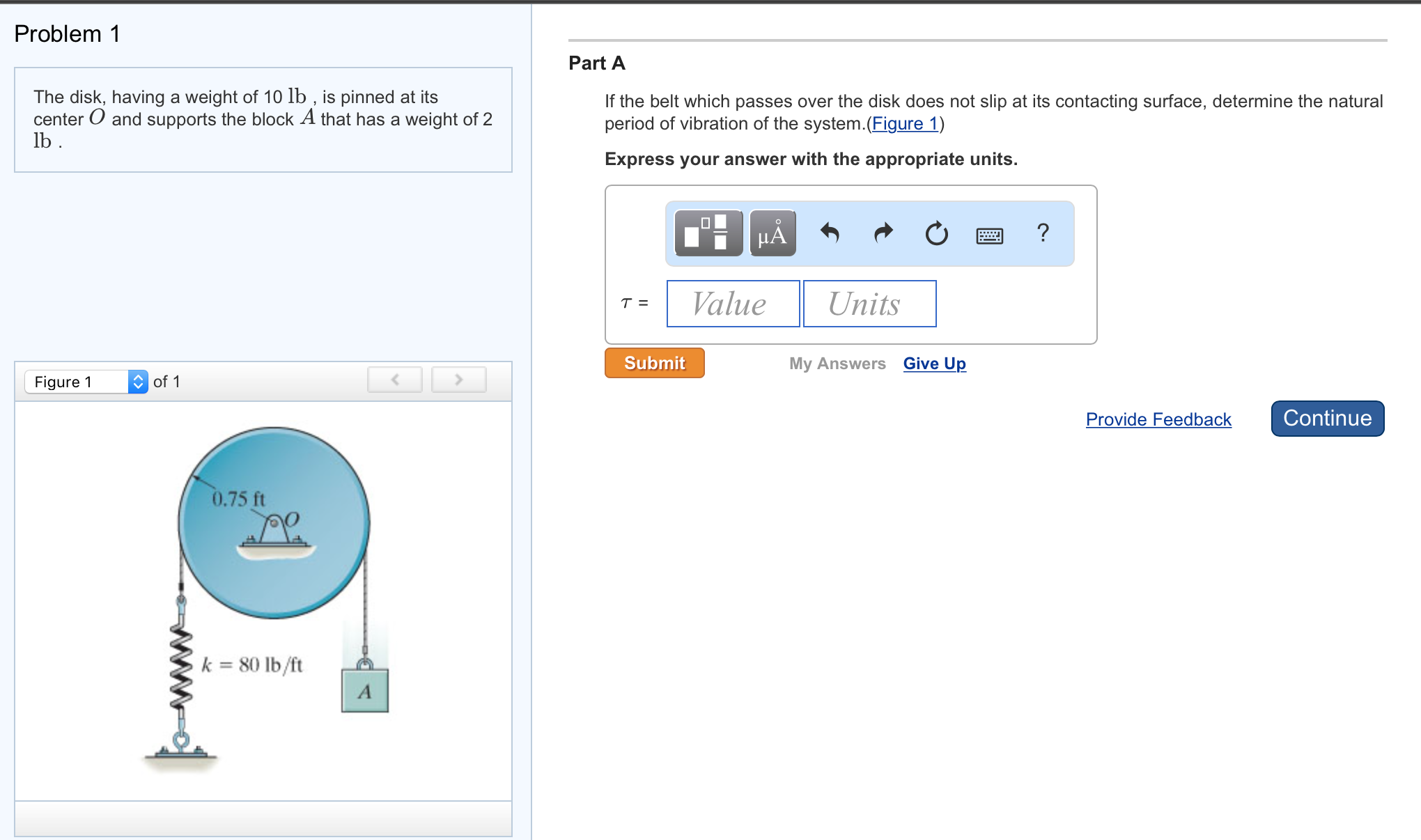 Solved The disk, having a weight of 10 lb , is pinned at its | Chegg.com