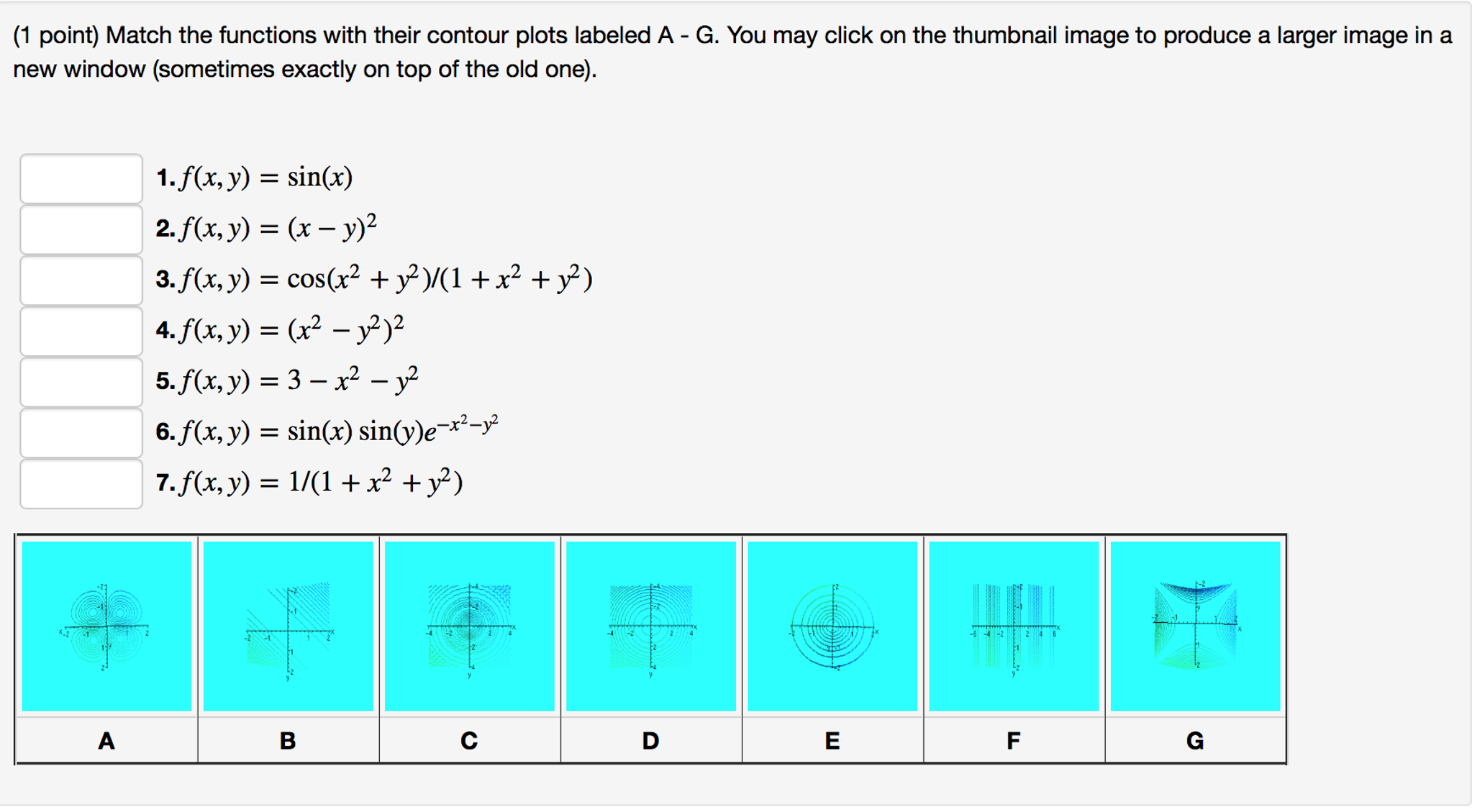 Solved Match the functions with their contour plots labeled | Chegg.com