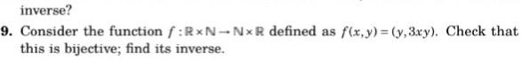 Solved Consider the function f:R times N rightarrow N times | Chegg.com