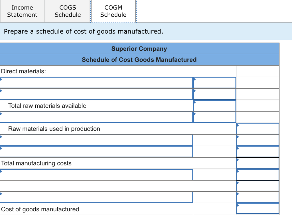 Solved Problem 3-13 Schedules of Cost of Goods Manufactured | Chegg.com