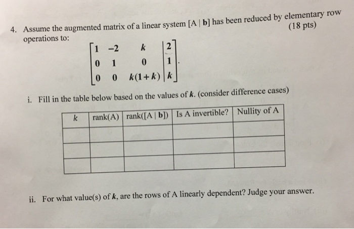 Solved Assume the augmented matrix of a linear system [A | | Chegg.com