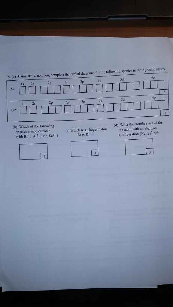 Solved Using arrow notation, complete the orbital diagrams | Chegg.com