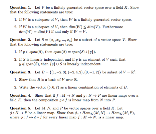 Solved Let V be a finitely generated vector space over a | Chegg.com