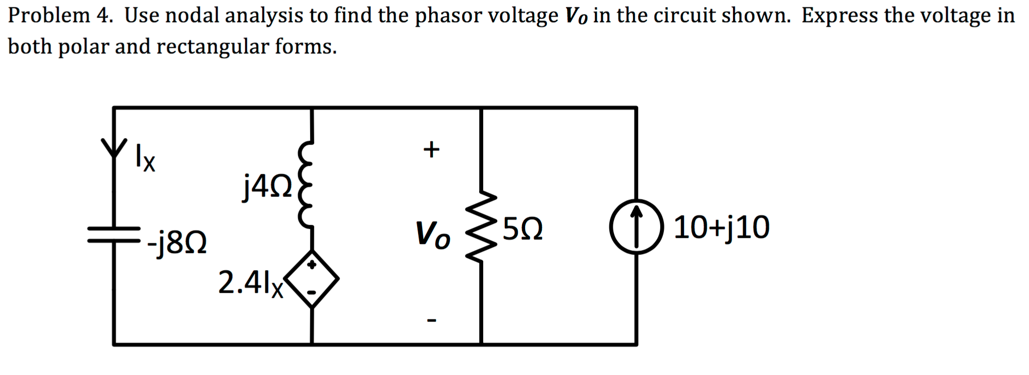 Solved Problem 4. Use nodal analysis to find the phasor | Chegg.com