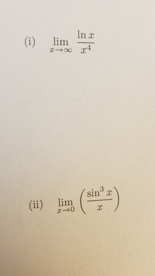 Solved In x lim sin ii) linm | Chegg.com