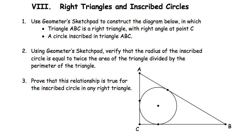 Solved Right Triangles and Inscribed Circles Use Geometer's | Chegg.com