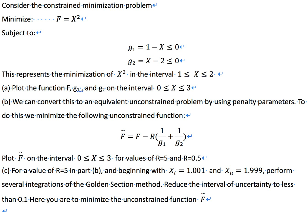 Consider the constrained minimization problem* | Chegg.com