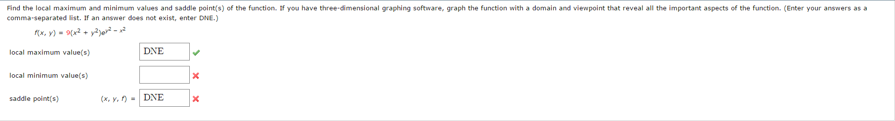 Solved Calc 3 - Find the local maximum and minimum values | Chegg.com
