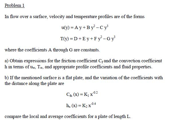 Solved In flow over a surface, velocity and temperature | Chegg.com