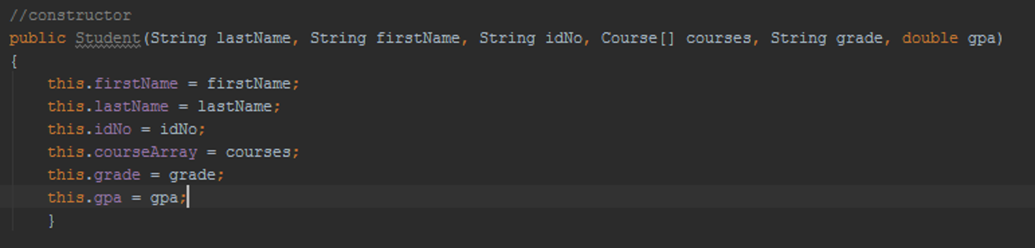 Solved I have a Student.java class constructor like | Chegg.com