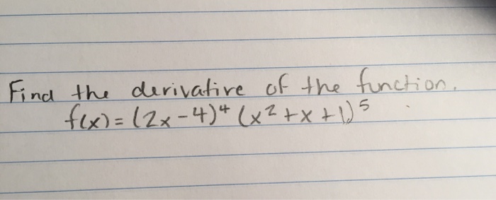 Solved Find the derivative of the function f(x) = (2x - 4)^4 | Chegg.com