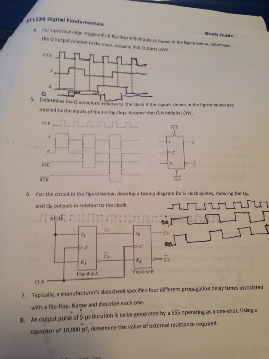 Solved Determine the Q waveform relative to the clock if the | Chegg.com