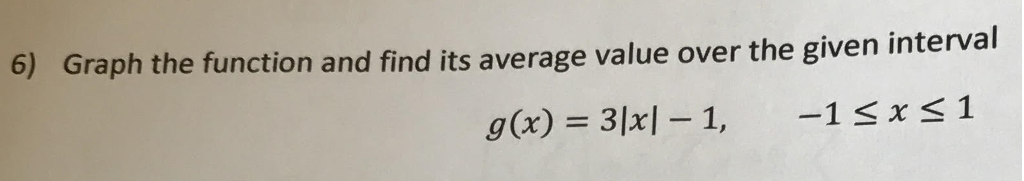 Solved Graph the function and find it average value over the | Chegg.com