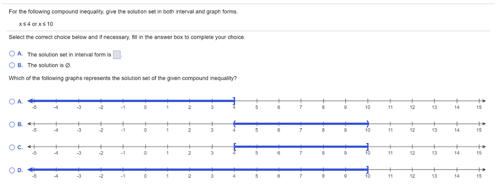 Solved For the following compound inequality. give the | Chegg.com