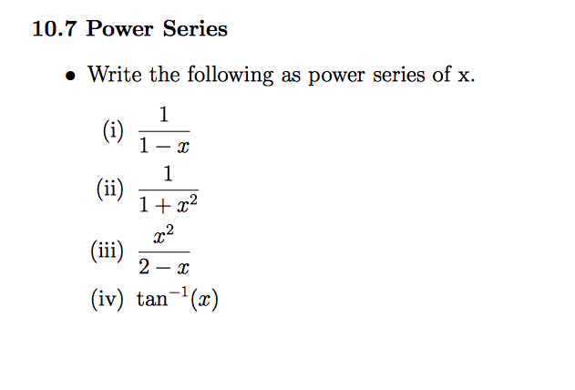 Solved Power Series Write the following as power series of | Chegg.com