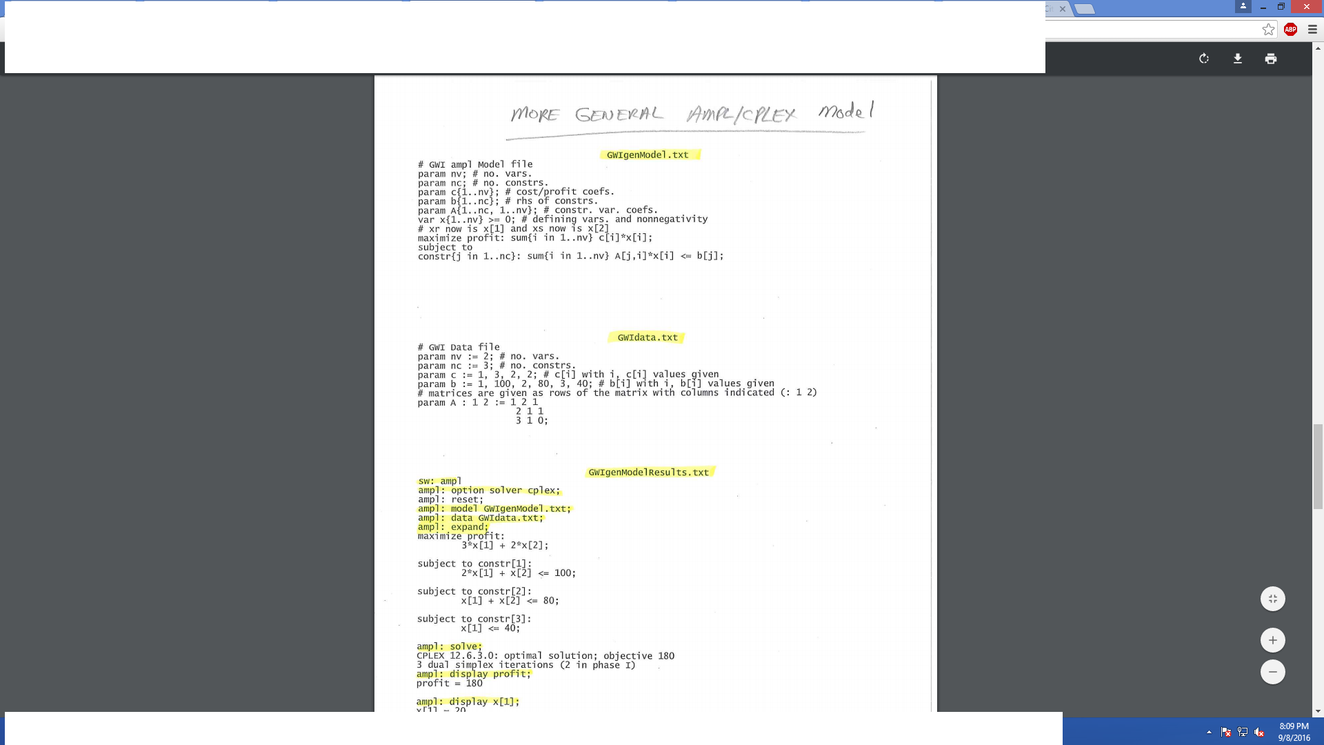 Solved I need to : Use the general ampl/cplex Solver (class | Chegg.com