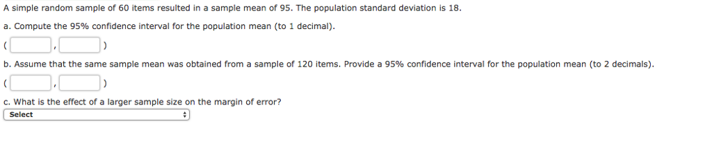 Solved A simple random sample of 60 items resulted in a | Chegg.com