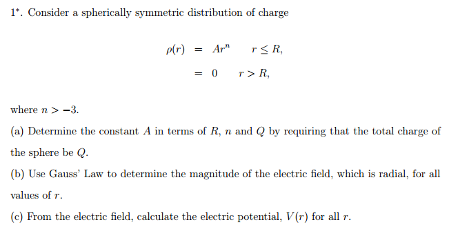 Solved Consider a spherically symmetric distribution of | Chegg.com