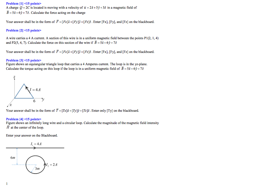 Solved Problem [1] A charge Q = 2C is located is | Chegg.com