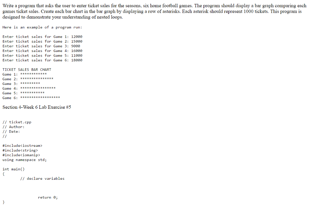 Write a program that asks the user to enter ticket | Chegg.com