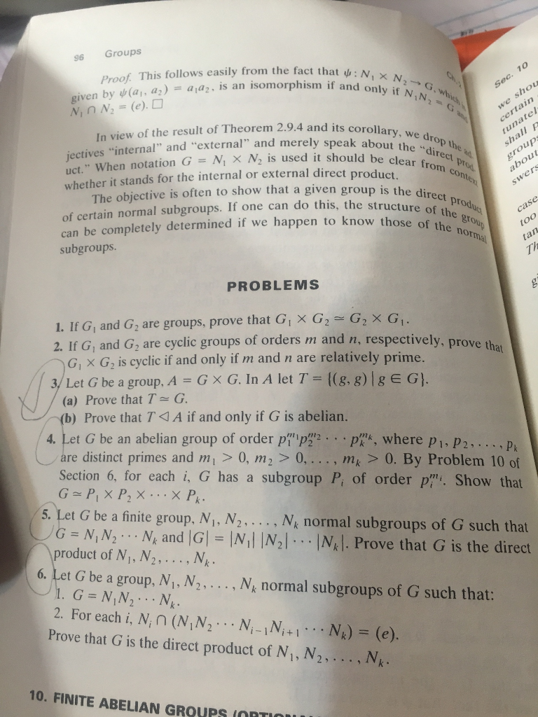 Solved 96 Groups Proof. This follows easily from the fact | Chegg.com