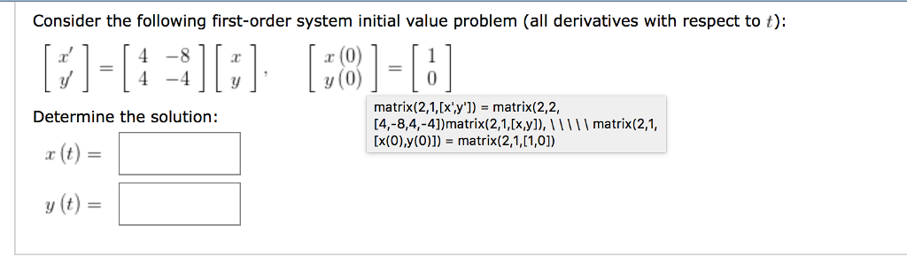 Solved Consider the following first-order system initial | Chegg.com
