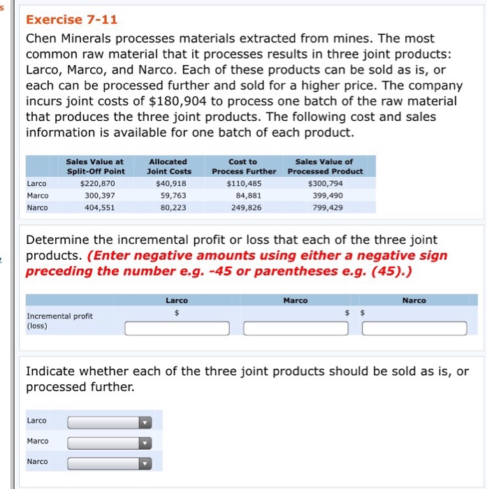 Solved Chen Minerals processes materials extracted from | Chegg.com