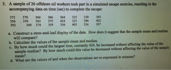 Solved A sample of 26 offshore oil workers took part in a | Chegg.com Solved A sample of 26 offshore oil workers took part in a | Chegg.com
