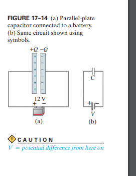 (Solved) - The picture 17-14 shows a capacitor connected to a battery ...