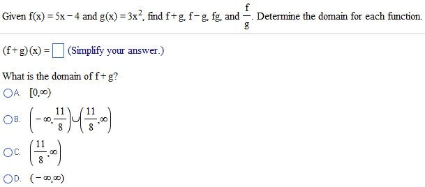 Solved Given F X 5 And G 3x2 Find F G F G Fg
