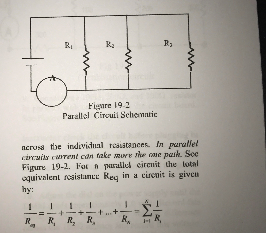Solved Figure 19-2 Parallel Circuit Schematic across the | Chegg.com Solved Figure 19-2 Parallel Circuit Schematic across the | Chegg.com