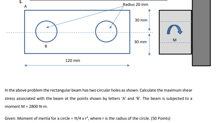 Solved 1. Radius 20 mm 30 mm 30 mm 120 mm In the above | Chegg.com