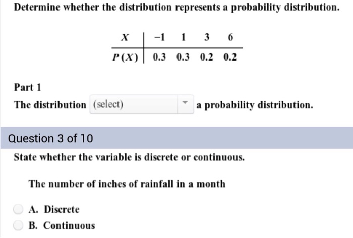 Solved Determine whether the distribution represents a | Chegg.com