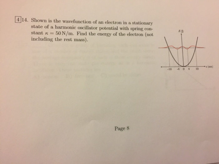 Solved Shown Is The Wavefunction Of An Electron In A