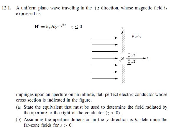 A uniform plane wave traveling in the +z direction, | Chegg.com