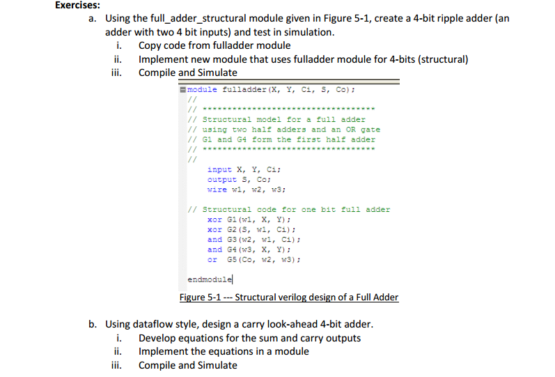 Solved Using The Full Adder Structural Module Given In