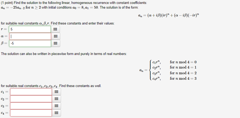 Solved 1 Point Find The Solution To The Following Linear