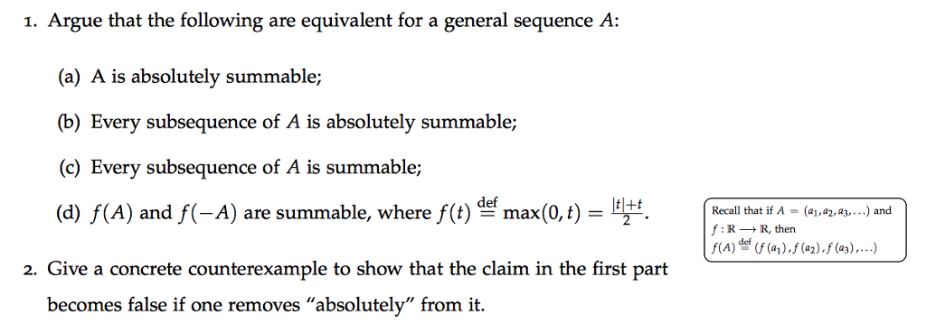 Solved Argue that the following are equivalent for a general | Chegg.com