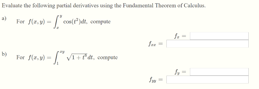 Solved Evaluate the following partial derivatives using the | Chegg.com