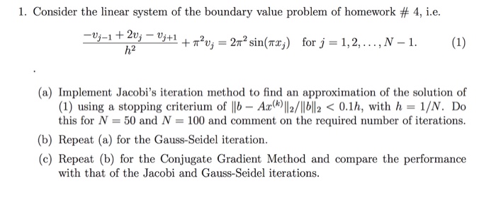 Consider the linear system of the boundary value | Chegg.com