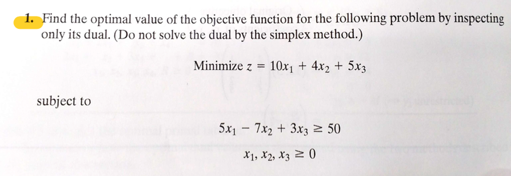 Solved Find The Optimal Value Of The Objective Function For
