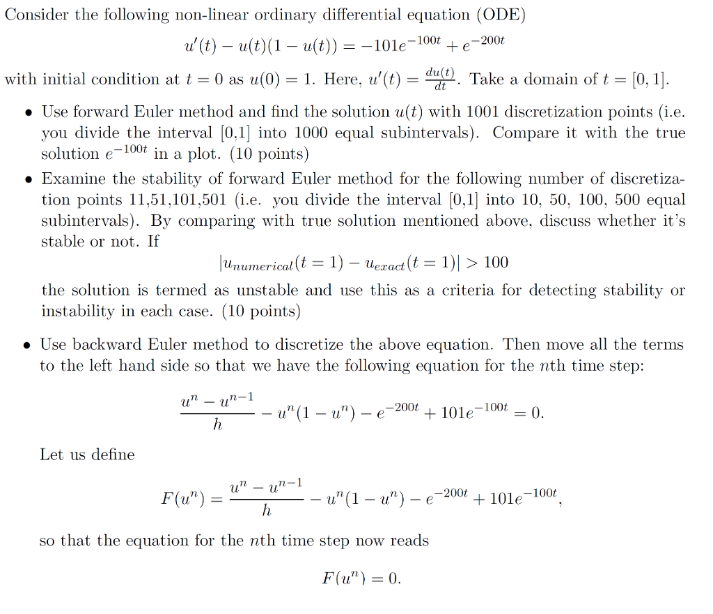 Solved Consider the following non-linear ordinary | Chegg.com
