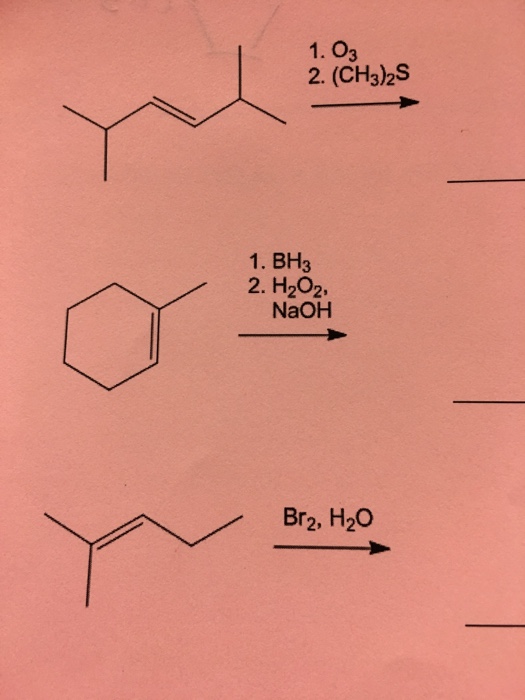 Solved 1.03 1. BH3 2. H202 NaOH Br2, H2O | Chegg.com