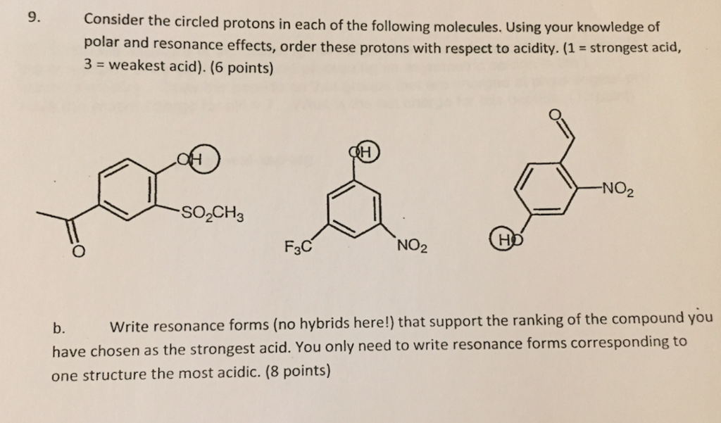 Solved 9. Consider the circled protons in each of the | Chegg.com
