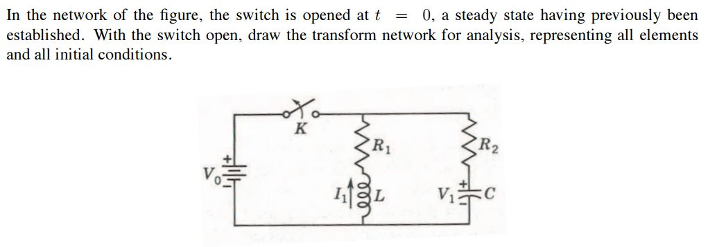 Solved In the network of the figure, the switch is opened at | Chegg.com