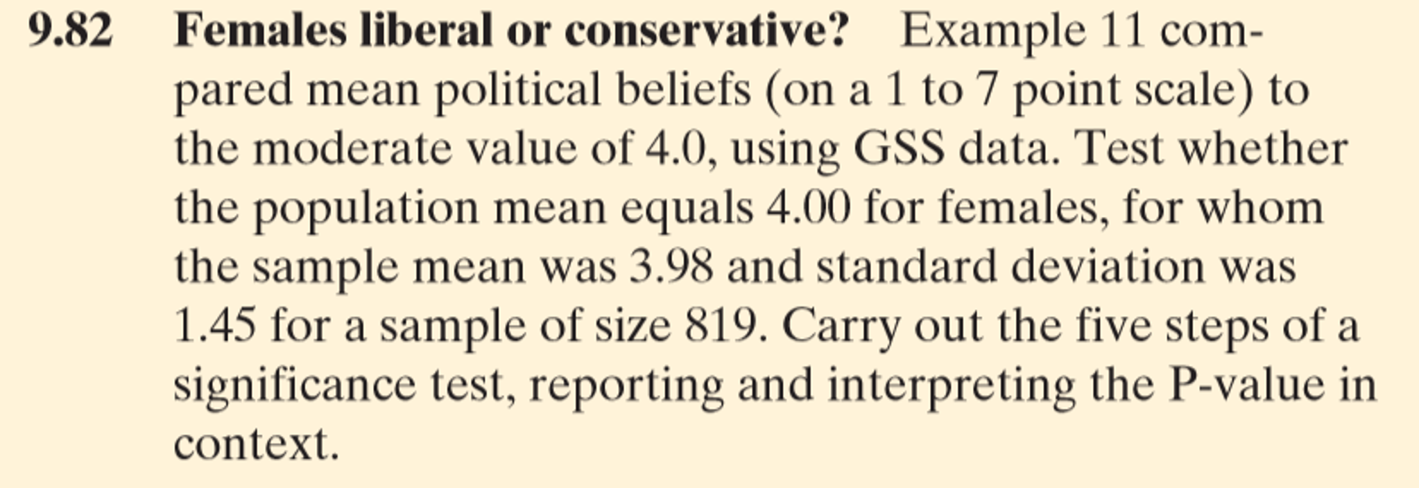 Solved Females liberal or conservative? Example 11 compared | Chegg.com